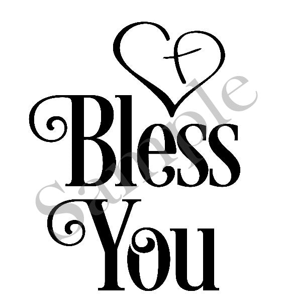 Bless You SVG - Heart & Cross version (DIGITAL FILE) – Blue Daisy Dreamer
